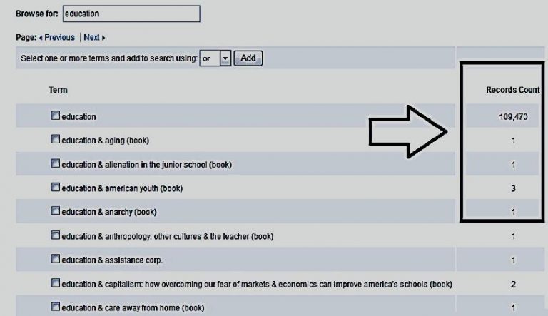 EBSCO's Index Search Feature - Trinity College